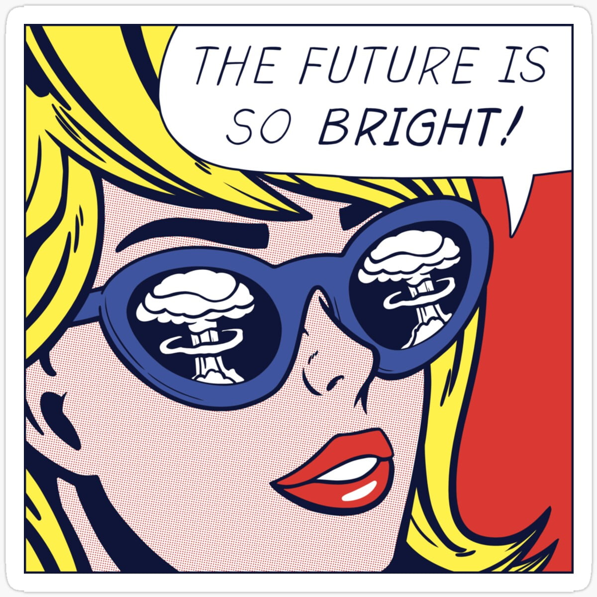 Pop Optimistic Girl Sticker. Gift For You - Decorate Laptops, Water ...