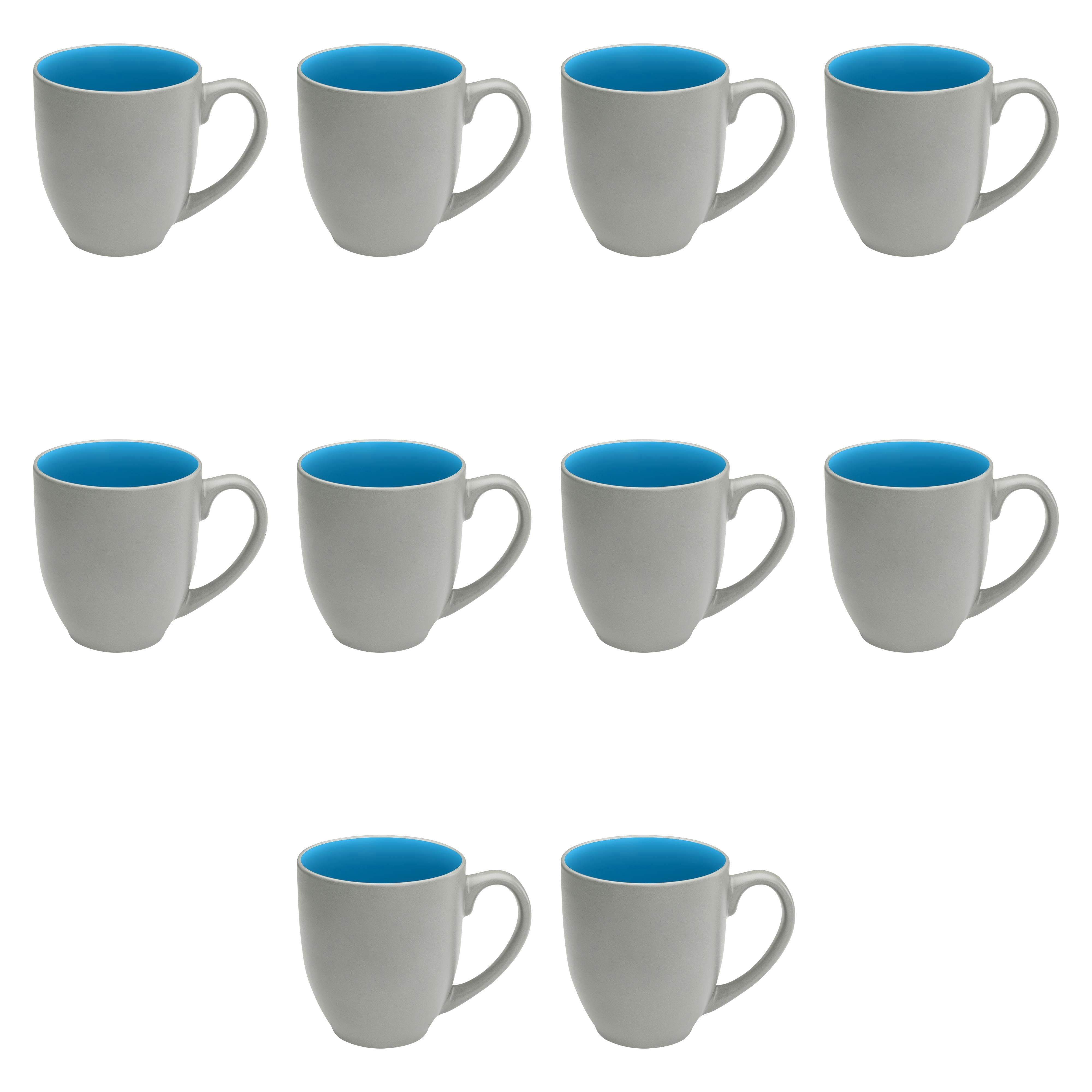 Pop Out Bistro Two Tone Coffee Mugs 16 oz. Set of 10, Bulk Pack ...