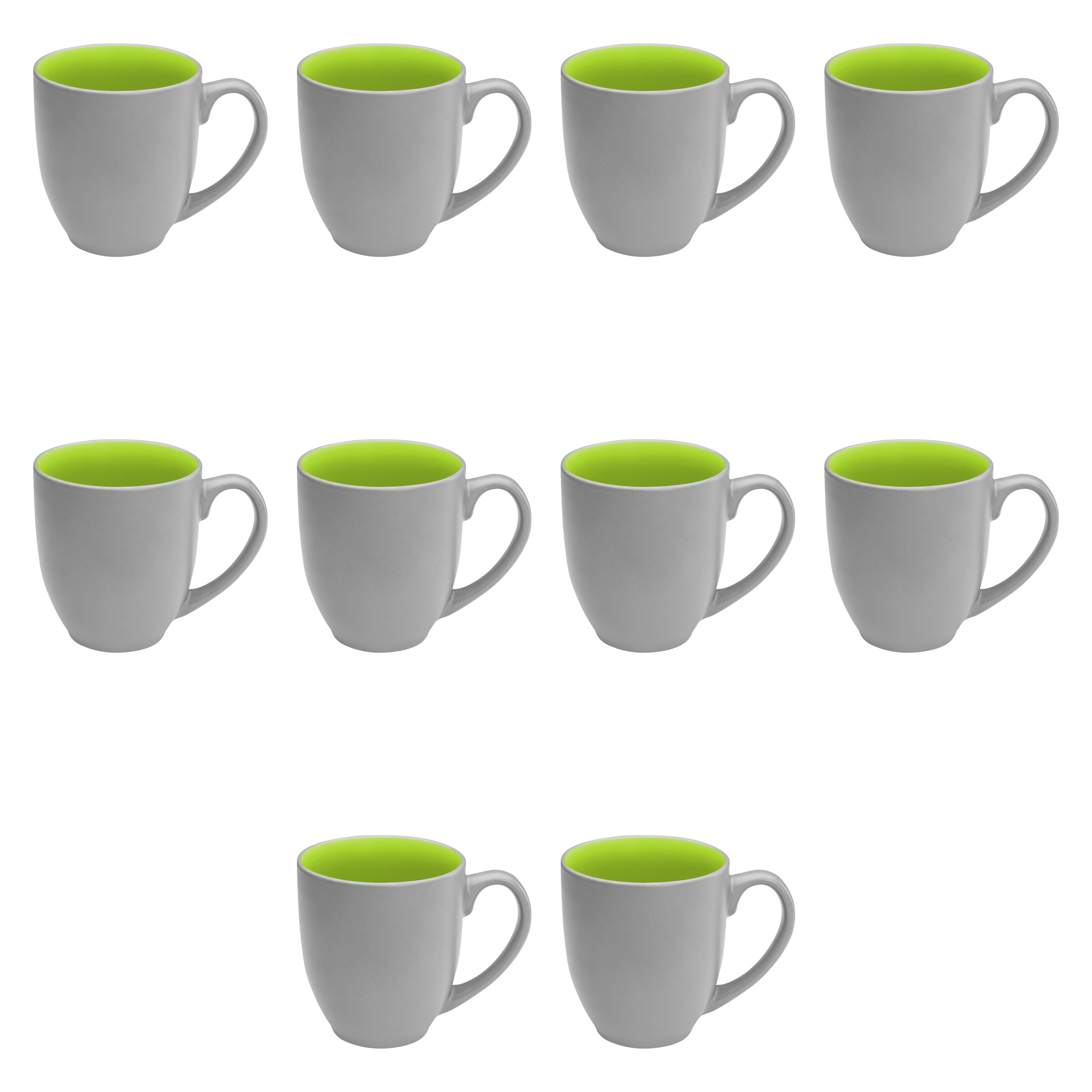 Pop Out Bistro Two Tone Coffee Mugs 16 oz. Set of 10, Bulk Pack ...