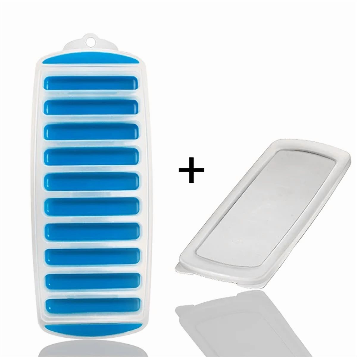 Pop Out Plastic Ice Cube Tray with Lid Reusable Ice Stick Tray Mold for ...