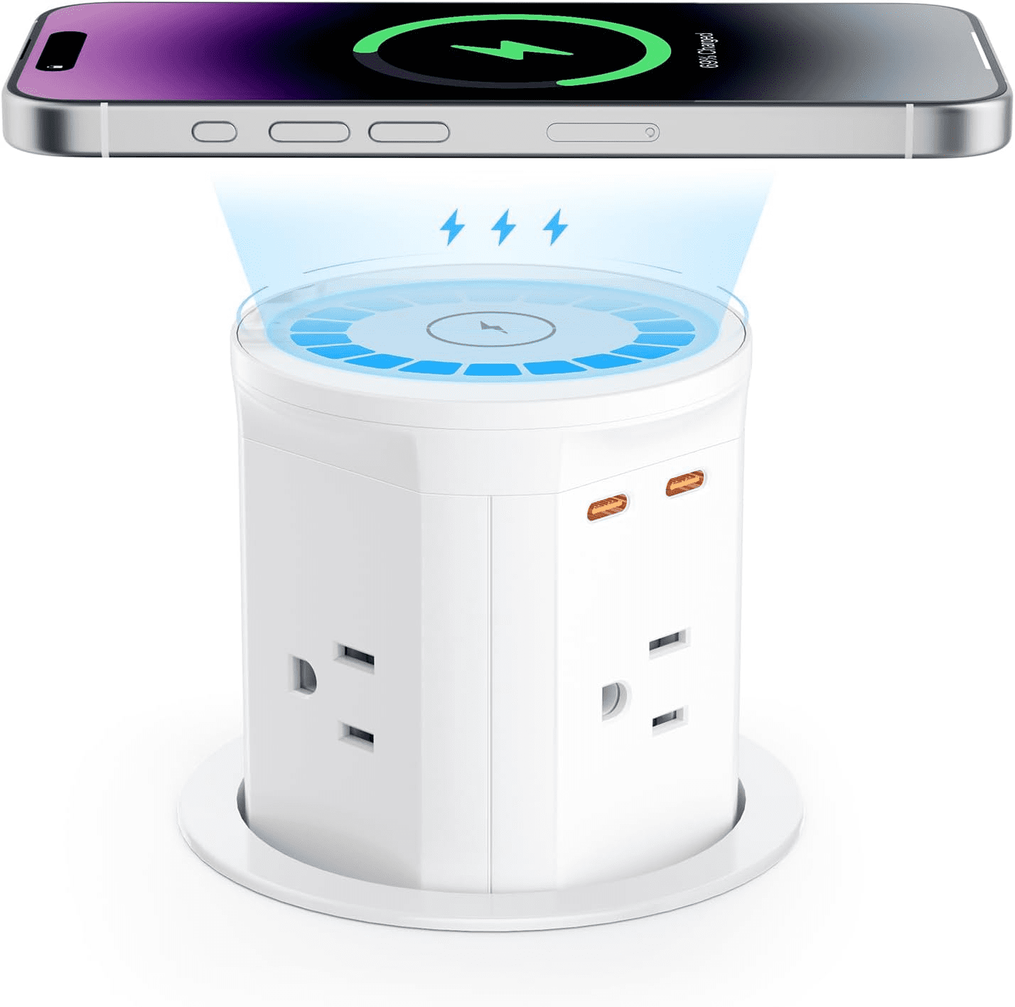 Pop Up Outlet for Countertop with 15W Wireless Charger, 20W USB C Fast ...