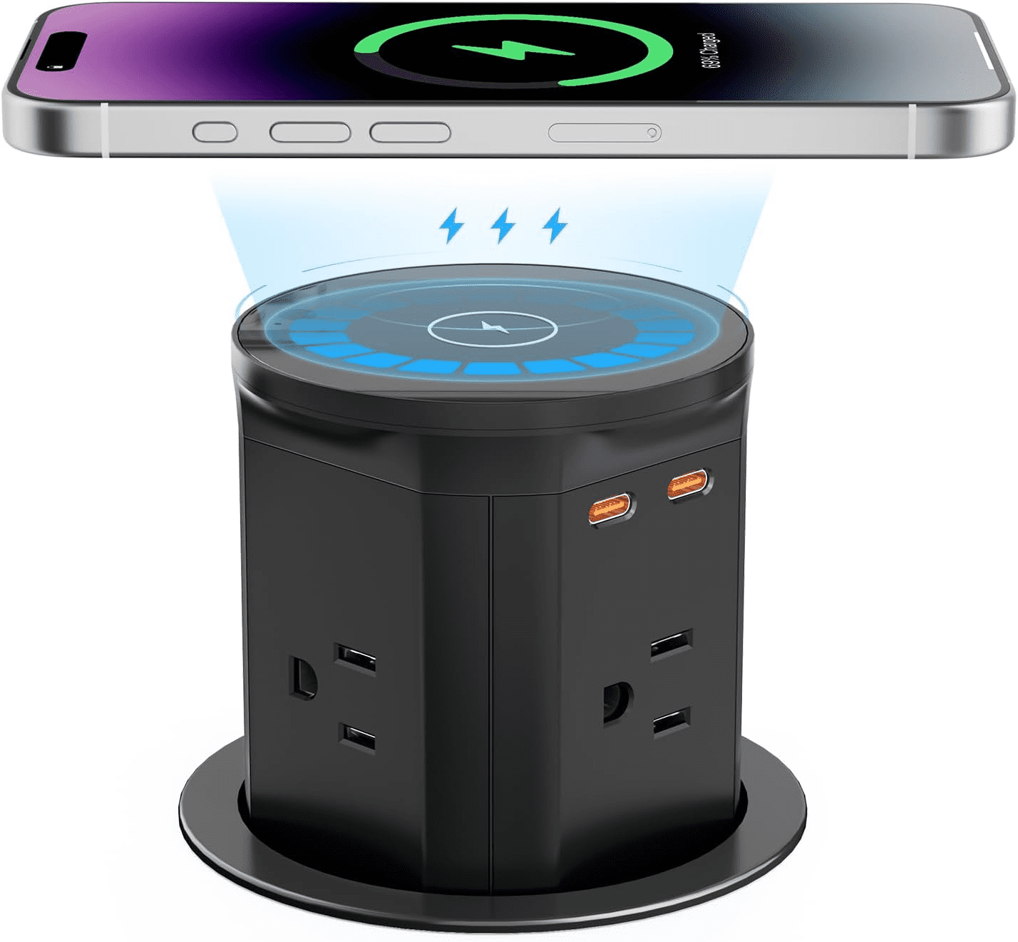 Pop Up Outlet for Kitchen Countertop with 15W Wireless Charger, 20W USB ...