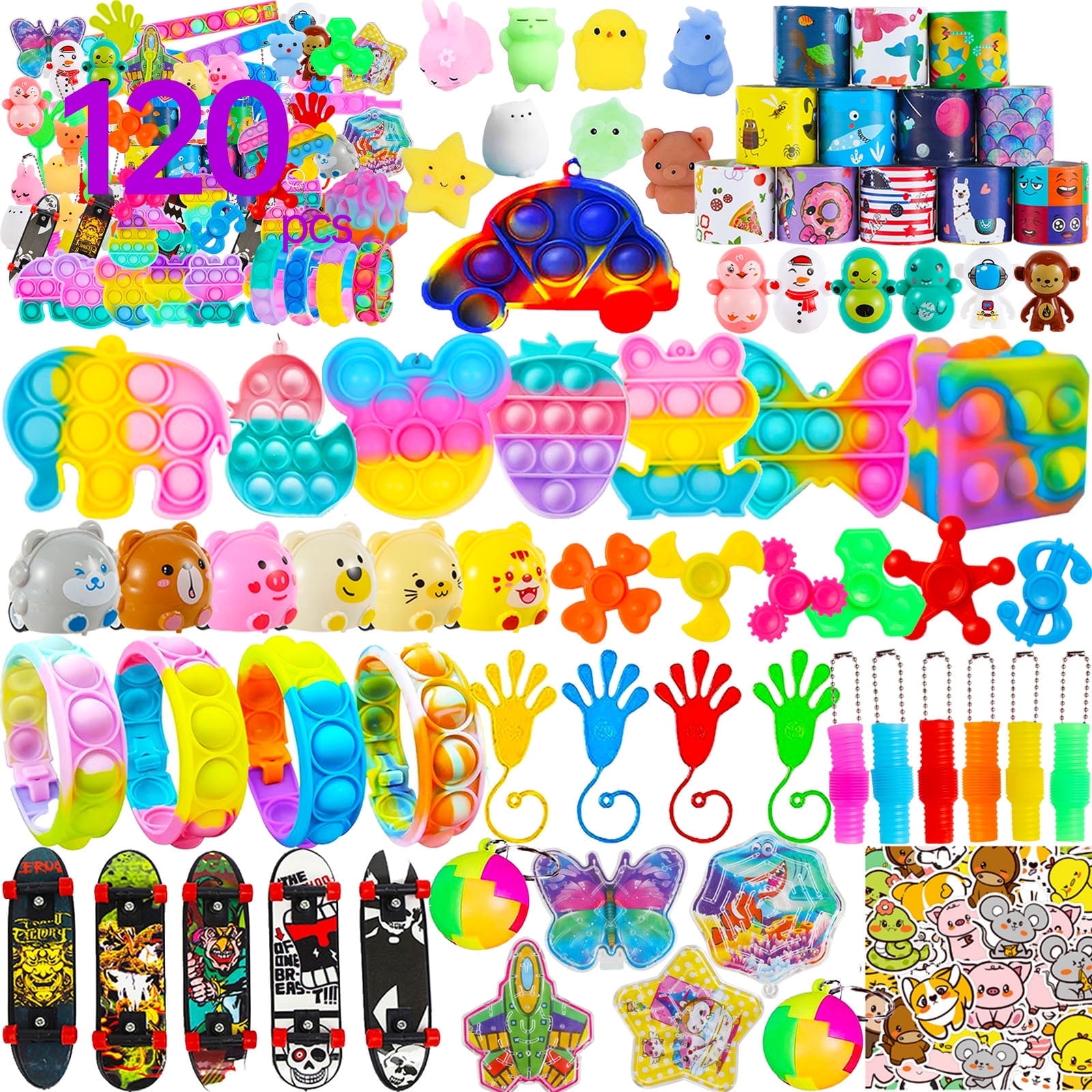 Pop Party Favors Toys for kids, Fidget Toys Pack, Birthday Gift, Prize ...