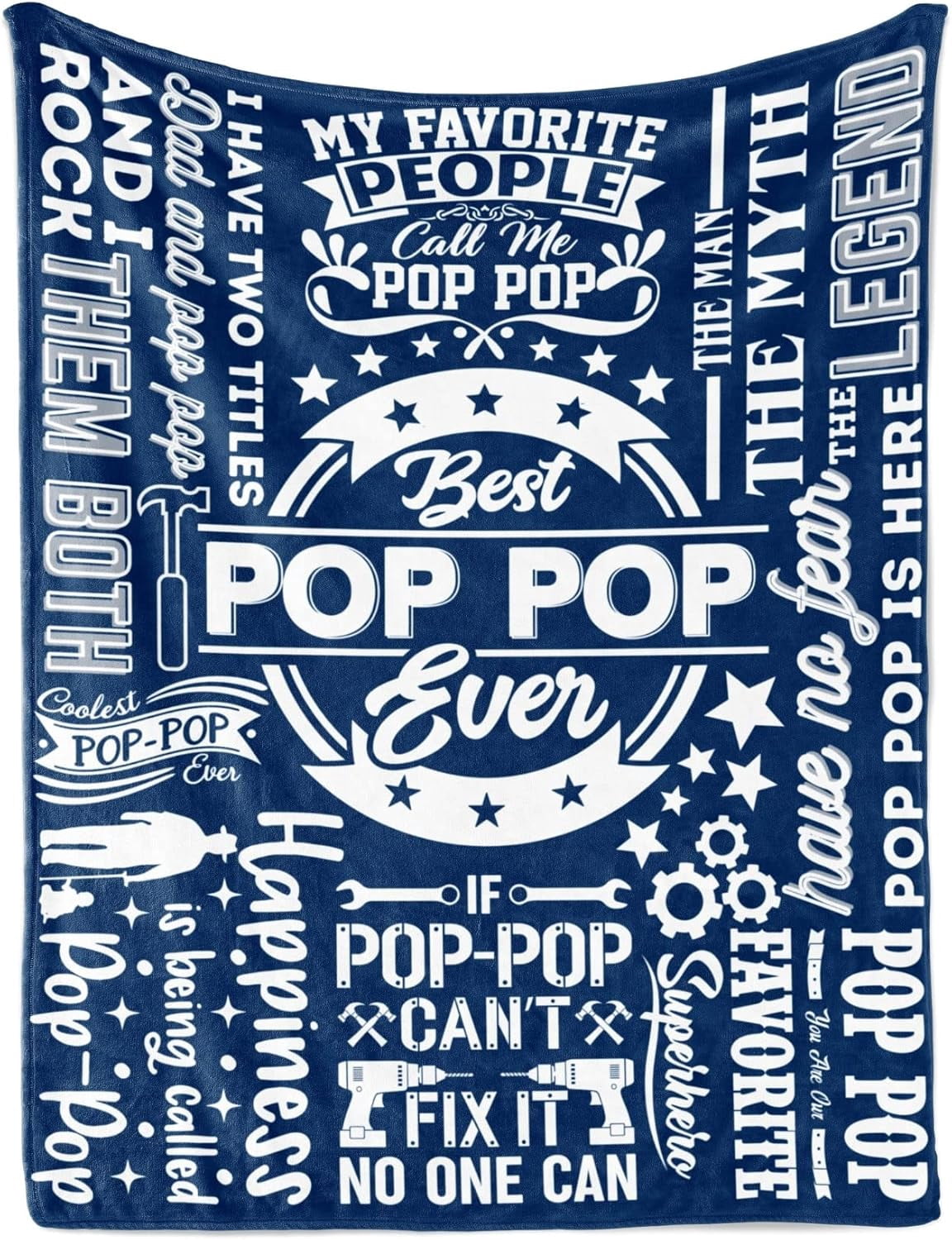 Pop Pop Gifts, Gifts for Grandpa, Throw Blanket for Grandfather ...