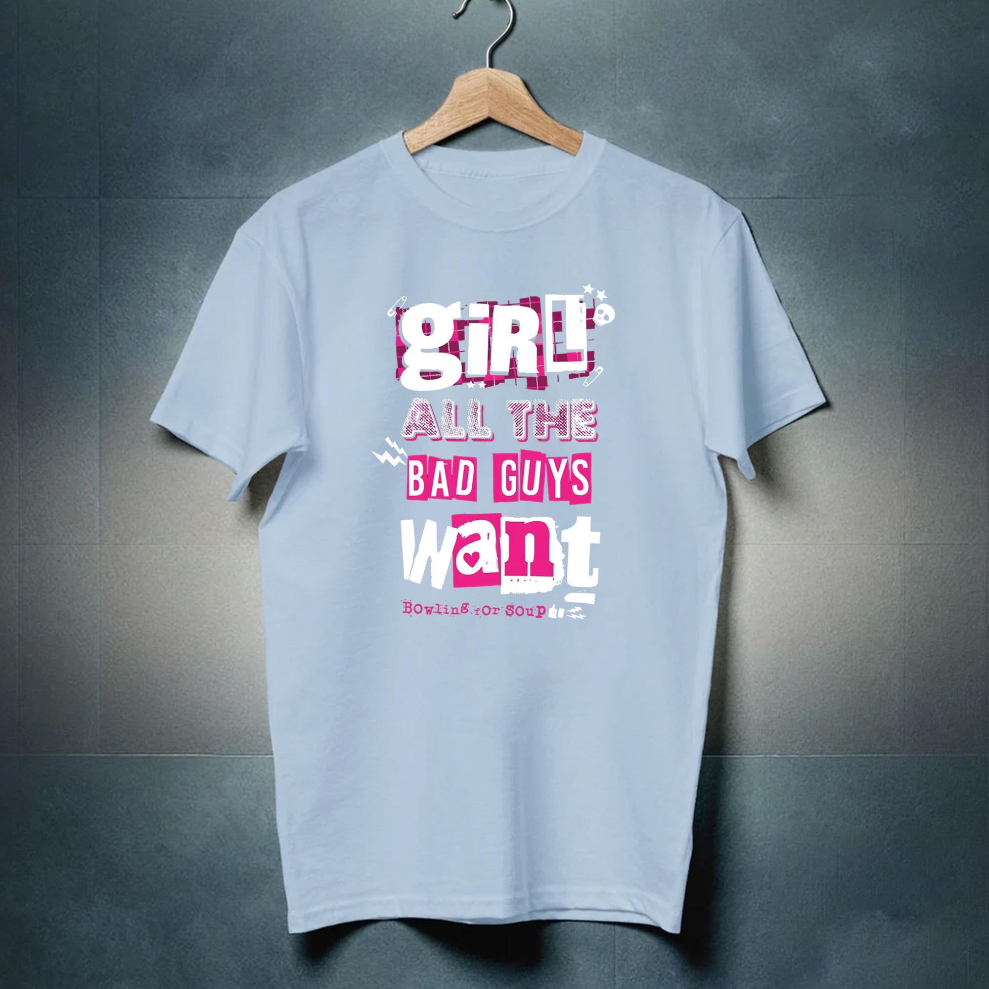 Pop Punk Band Girl All The Bad Guys Want Shirt-TH30288 - Walmart.com