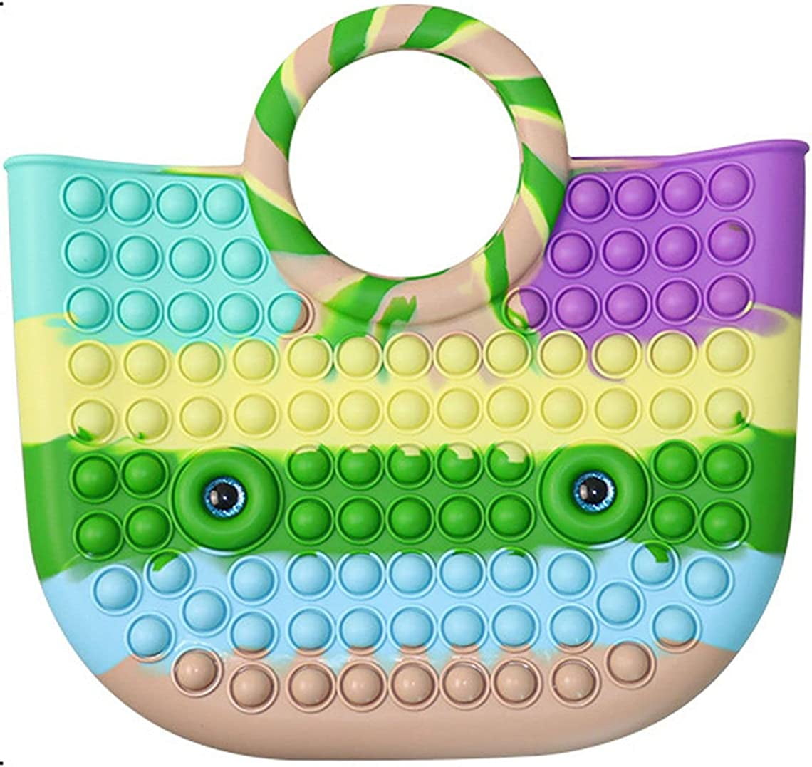 Pop Purse Fidget Tote Bag Push Bubble Pop Handbag Silicone Top Handle ...