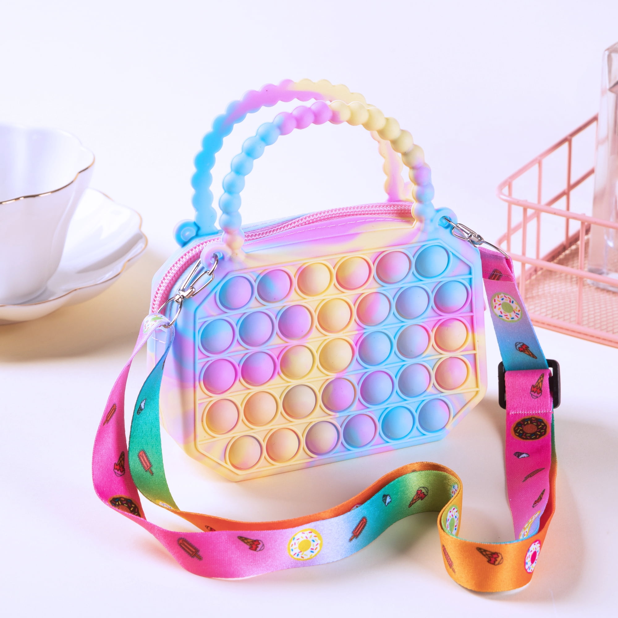 Pop Purse Silicone Sensory Push Pop Bubble Bag Crossbody Bag Antistress ...