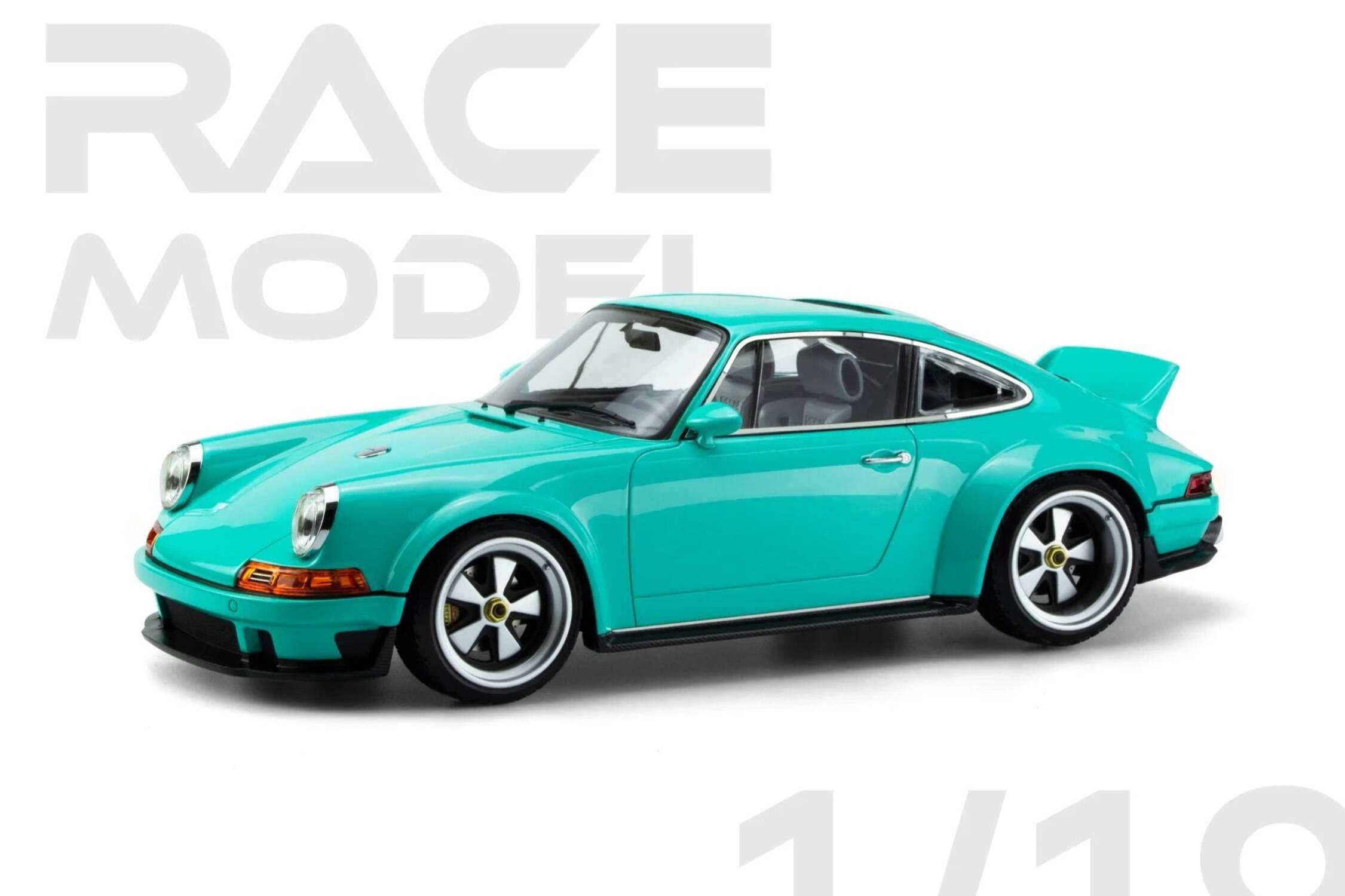 Pop Race Porsche 911 by Singer Coupe DLS Tiffany Blue WITH DISPLAY 1:18 ...