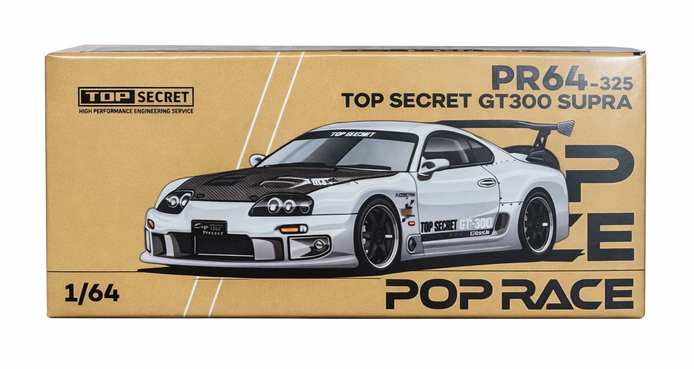 Pop Race Toyota Supra Top Secret G300 Silver Chrome PR-64-325 New 2026 ...