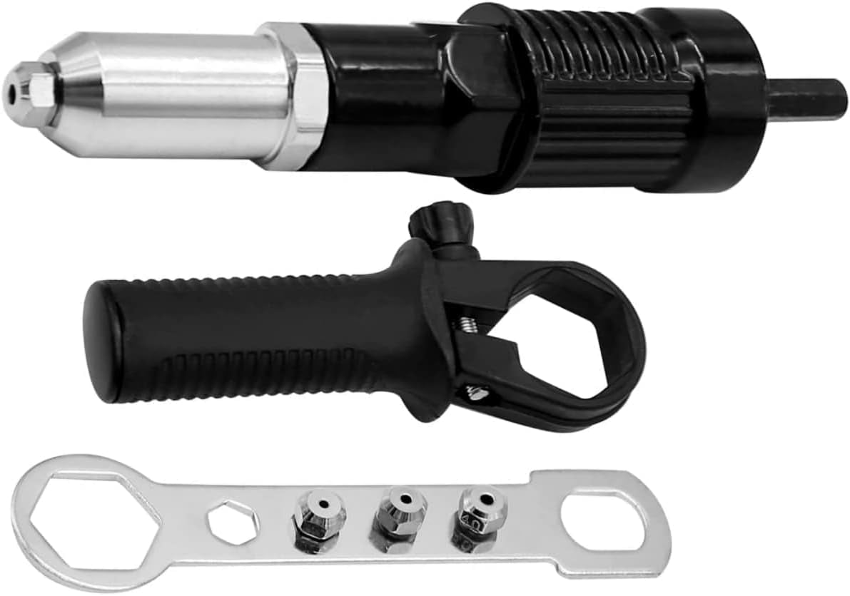 Pop Rivet Gun Tool, Professional Cordless Riveter Adapter Kit Riveter ...