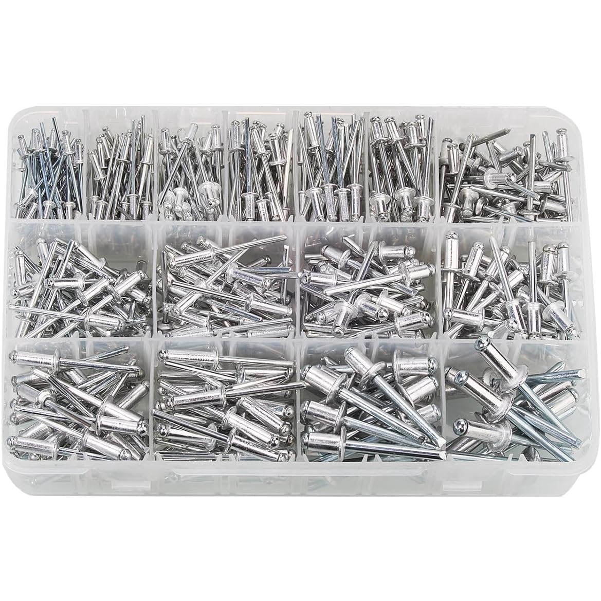 Pop Rivets Assortment Kit, Aluminum Rivets, Silver Blind Rivets Set for ...