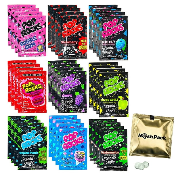 Pop Rocks Candy Bulk Variety, 36 Count Individually Wrapped Classic Pop ...