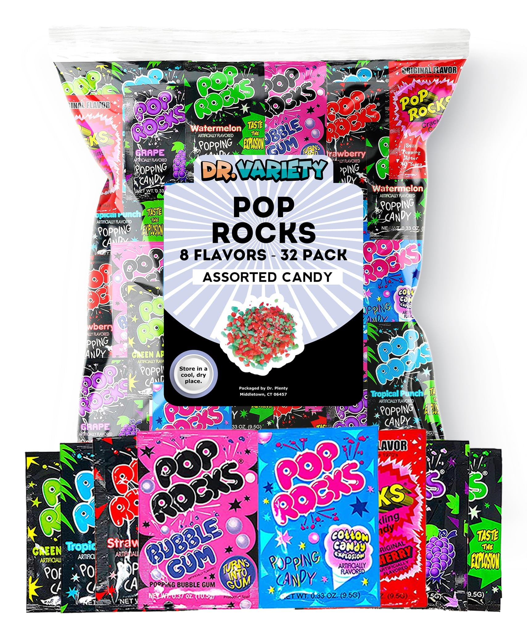 Pop Rocks Candy Variety BCF26 Mix - 32 Pack of 8 Flavors - Retro ...