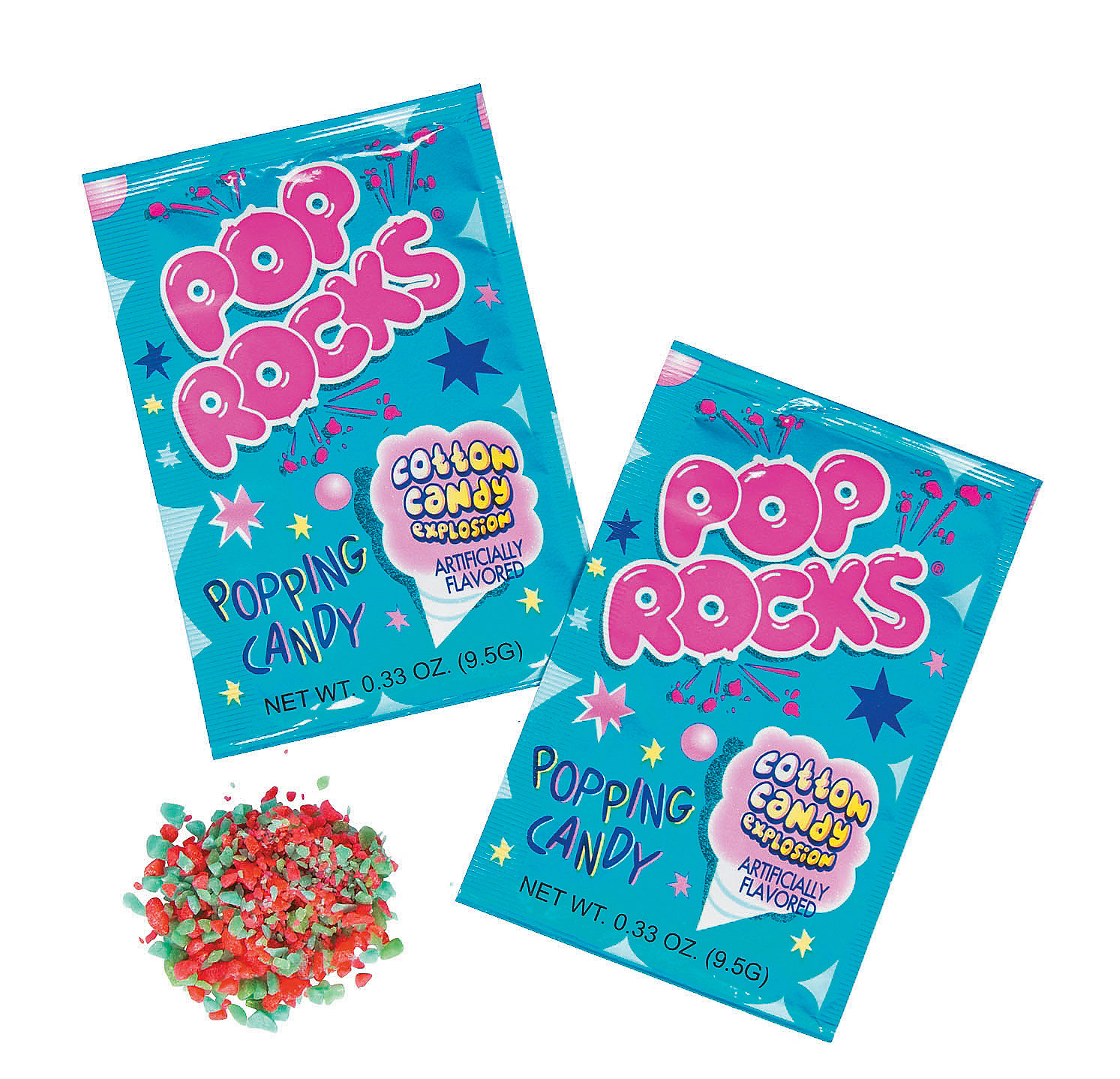 Pop Rocks Cotton Candy Flavor Popping Candy – 24 Count, 7 oz Total, Fat ...