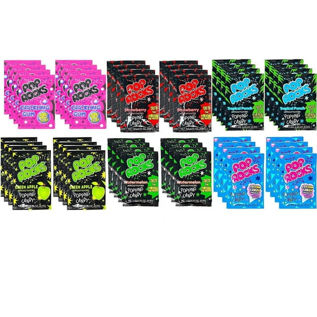 Pop Rocks Crackling Candy Variety Pack of 48 – Classic Popping Candy ...