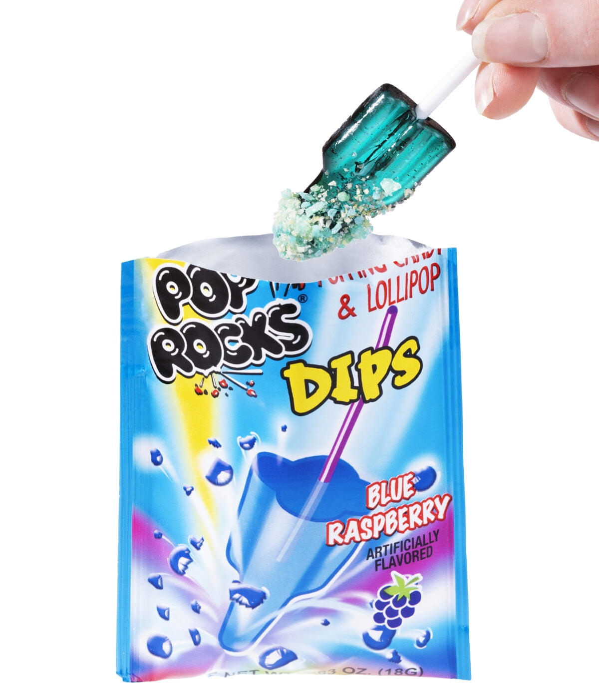 Pop Rocks Dips Delicious popping candy you eat with a lollipop. (Blue ...