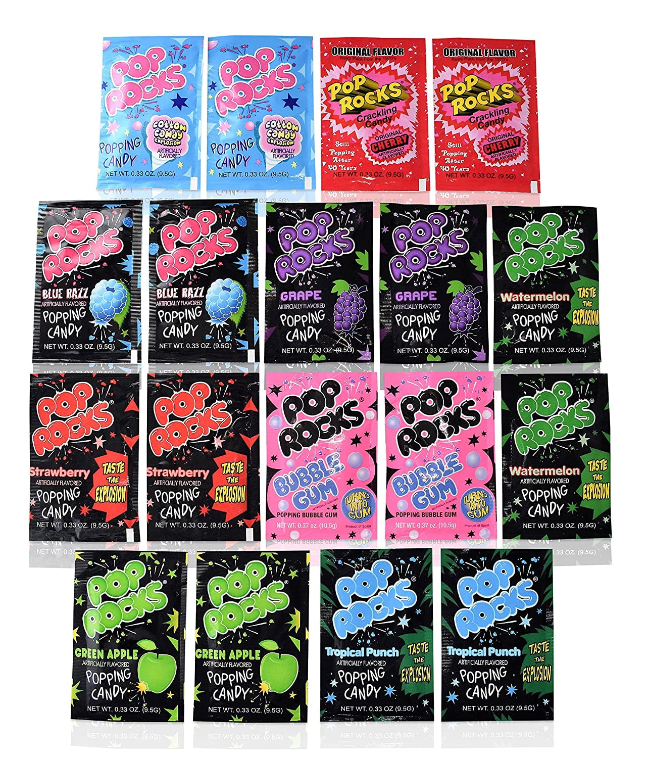 Pop Rocks Pack Crackling Candy Variety Pack of 18 Classic Popping Candy ...