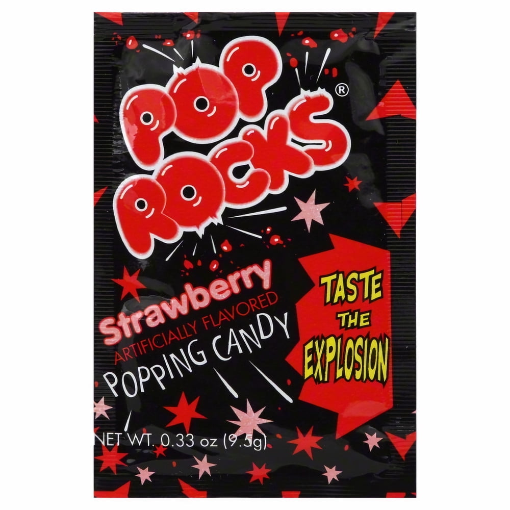 POP ROCKS Candy, Strawberry Flavor, Mouth Popping Candy, .33 oz, Pack ...