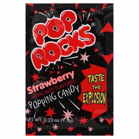 POP ROCKS Strawberry Popping Candy .33 oz Pack of 4 Crackles Explodes ...