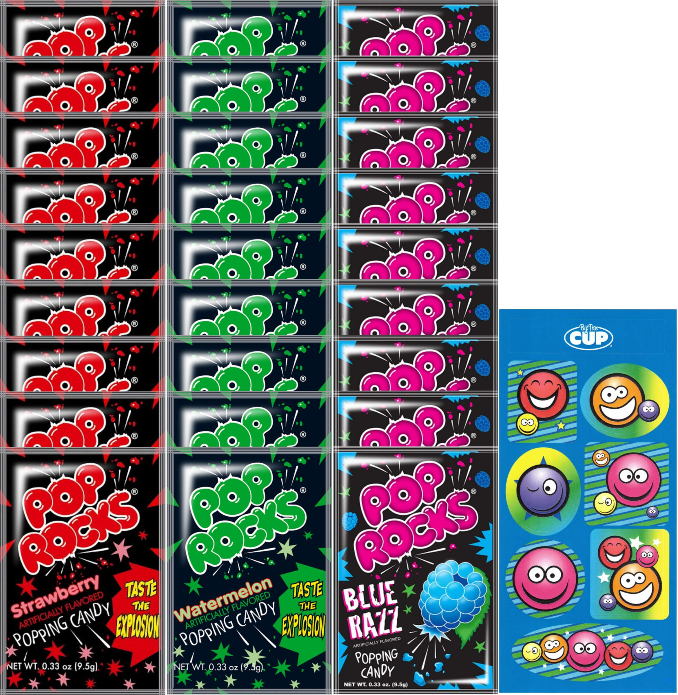 Pop Rocks Variety Pack, 3 Flavor (Pack of 30) 10 of each 0.33 oz ...