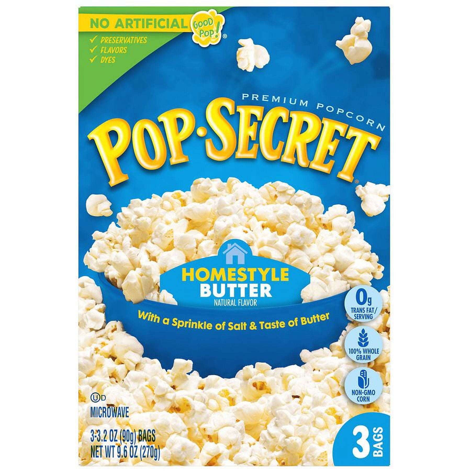 Pop Secret Homestyle Butter Microwave Popcorn Homestyle Butter 3.2 oz 3 ...