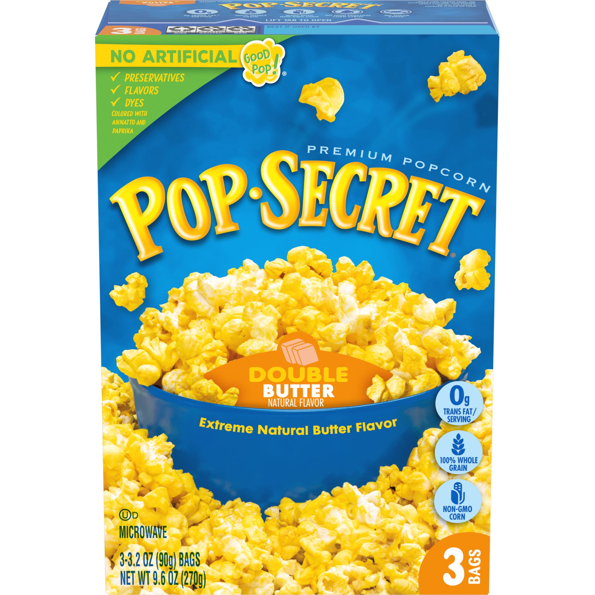 Pop Secret Double Butter Flavor Microwave Popcorn, 3.2 oz Sharing Bags ...