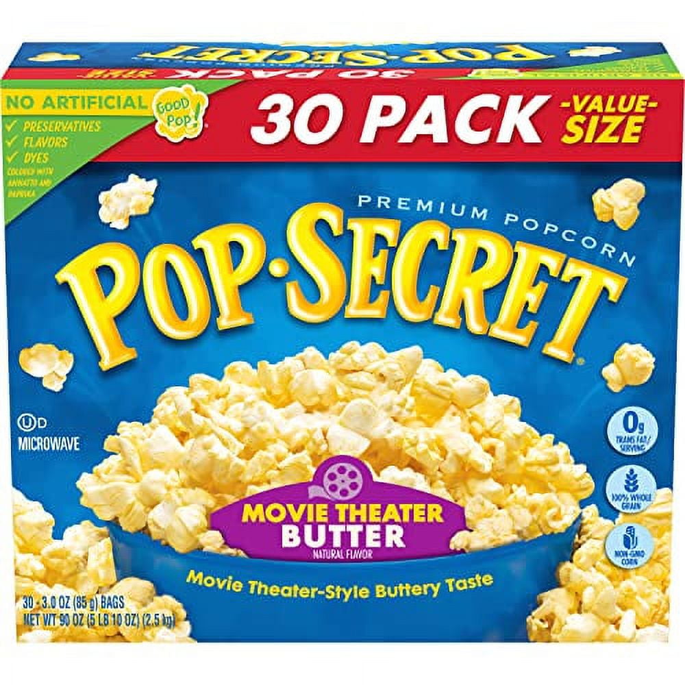 Pop Secret Microwave Popcorn, Movie Theater Butter Flavor, 3 Oz Sharing ...