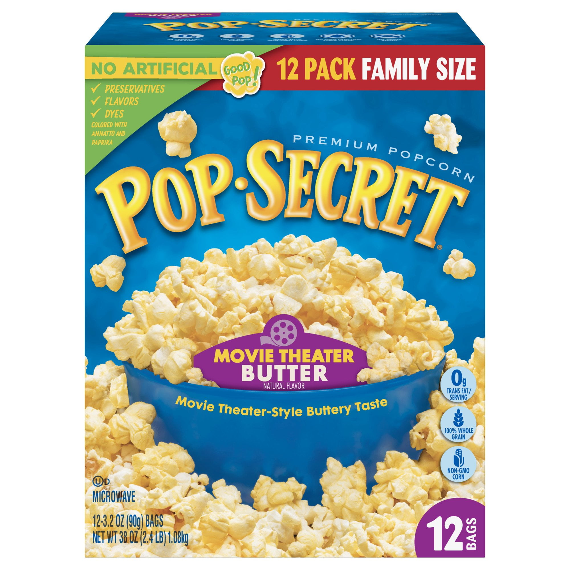 Pop Secret Popcorn, Movie AKF18 Theater Butter, 3.2 Ounce Microwave ...