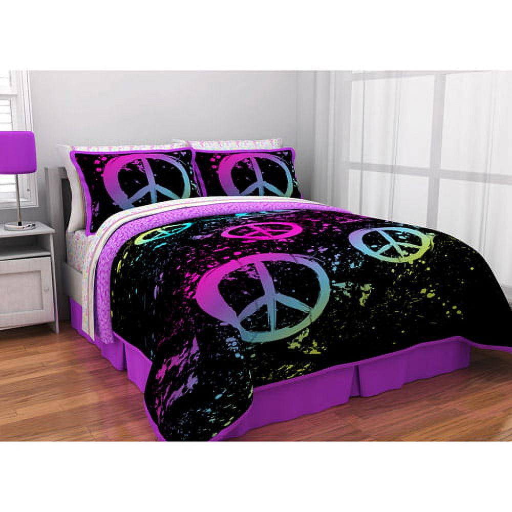 Pop Shop Peace Paint Comforter Bedding Set - Walmart.com