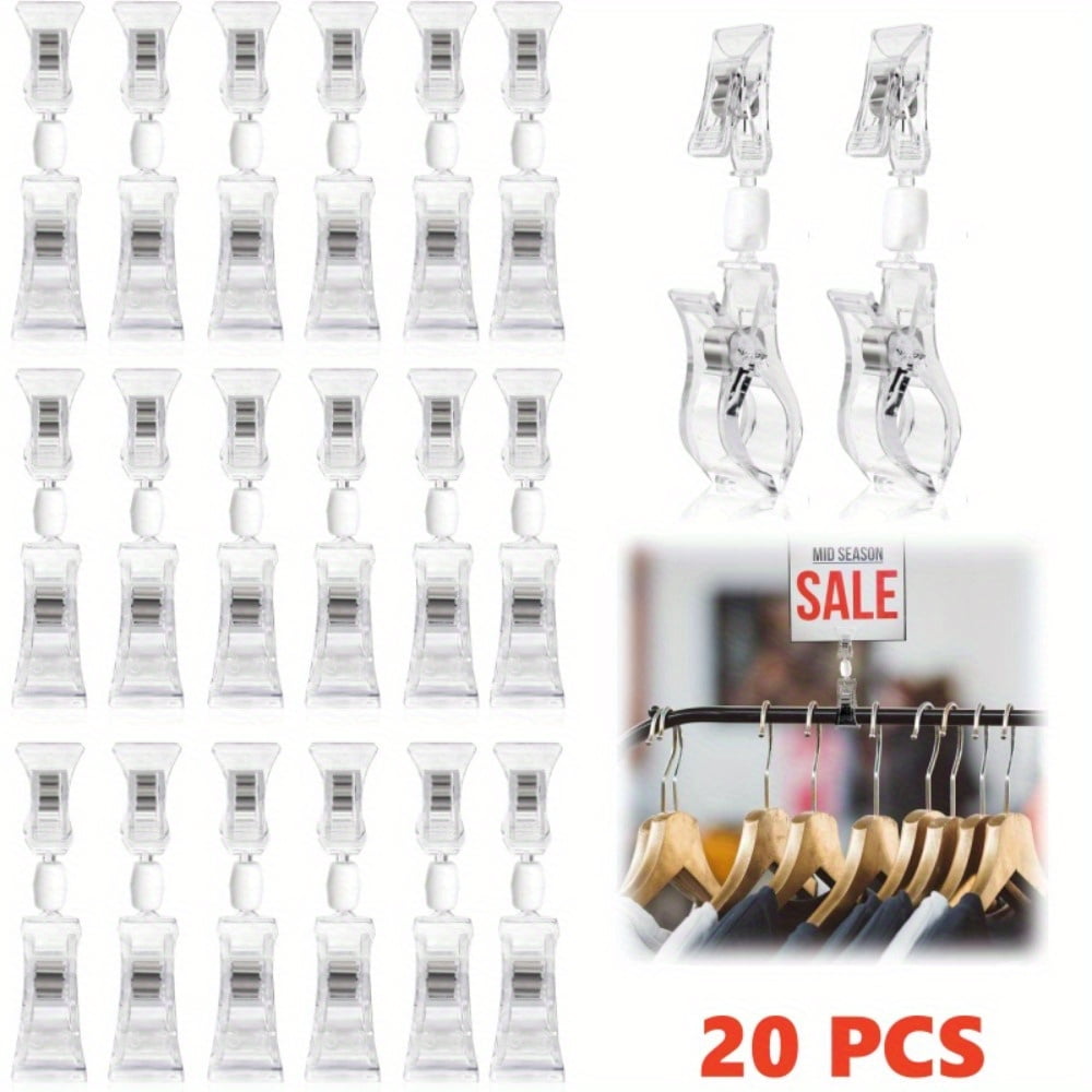 Pop Sign Holder 20 Pcs, Double Sided Rotatable Clip-on Display Clips ...