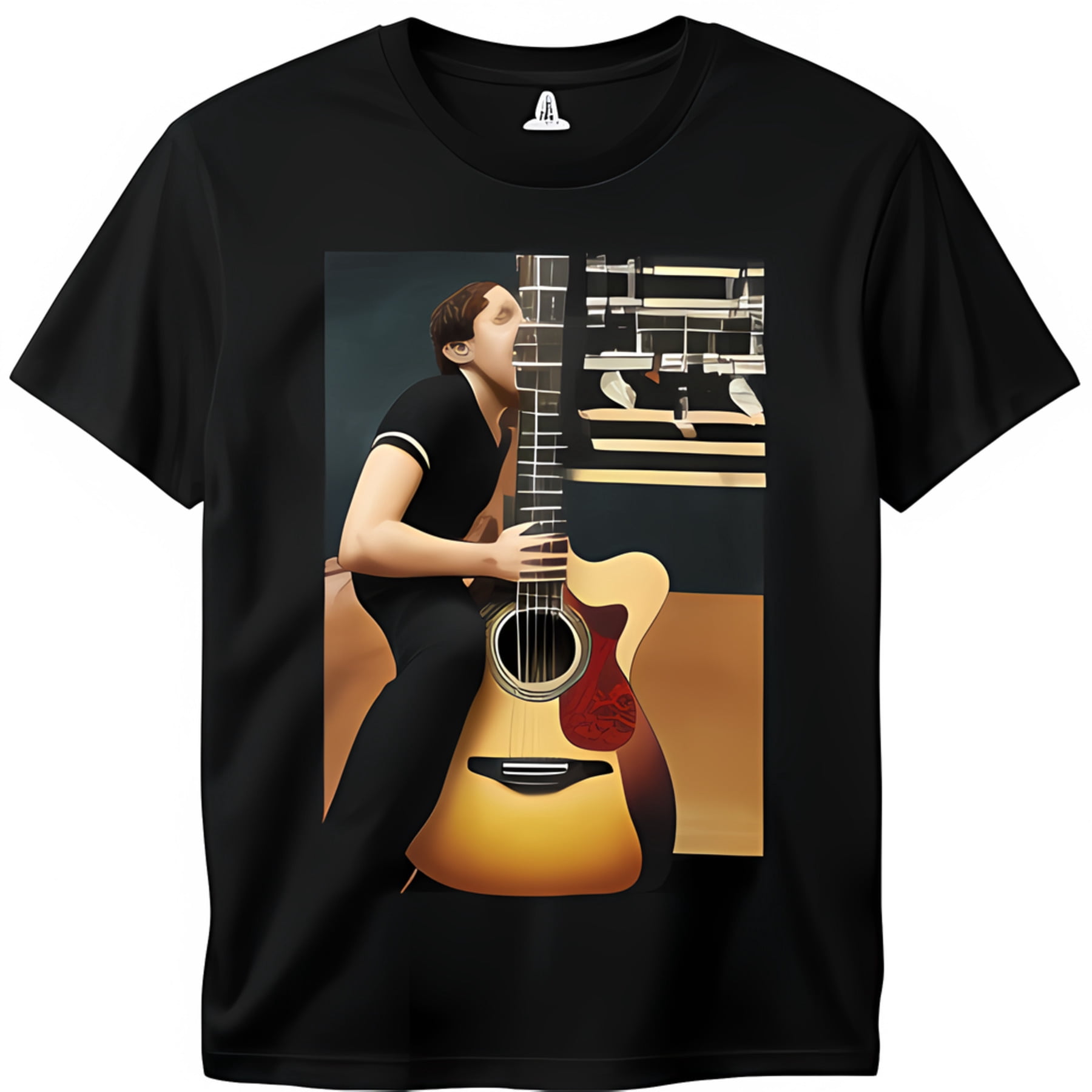 Pop Singer Vinesh Tan Photo Design Black T-Shirt Full Color Musical ...