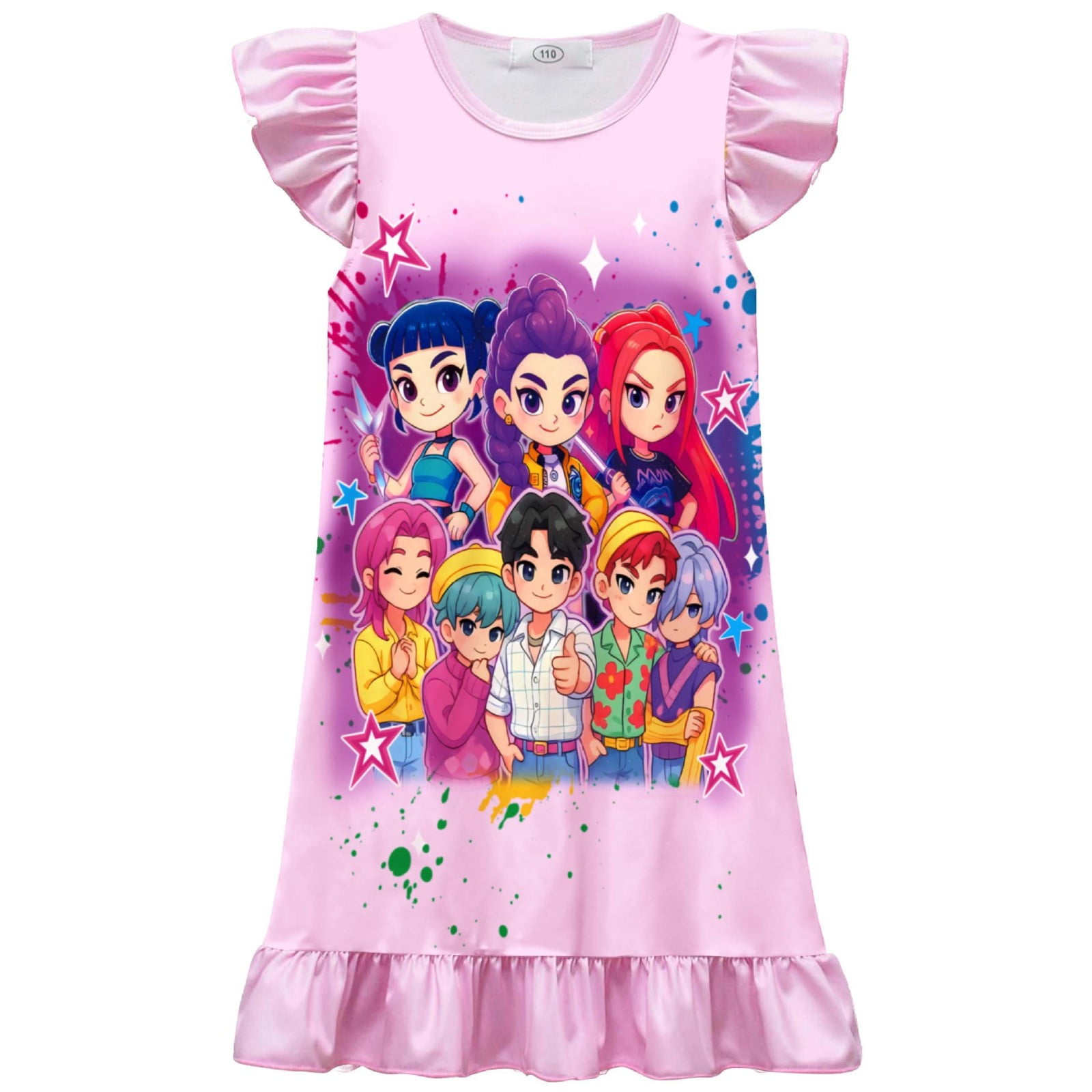 Pop Singers Ruffle Sleeve Dress Pop Singers Cartoon Characters ...