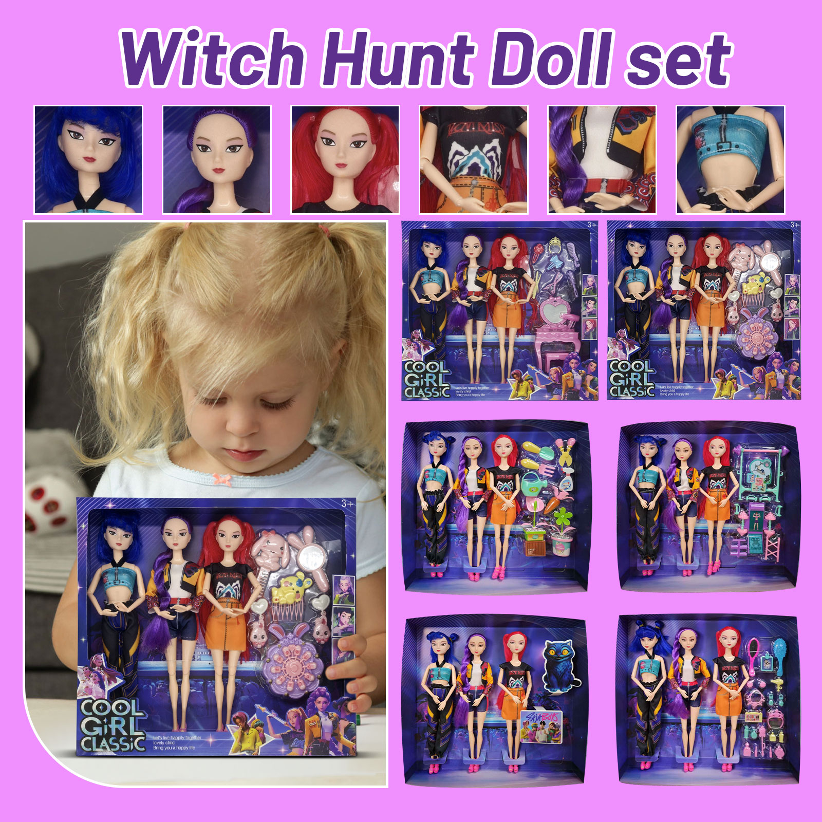 Pop Singers Stars Ru-mi 3Pcs Doll Action Figures with Accessories, Zo ...