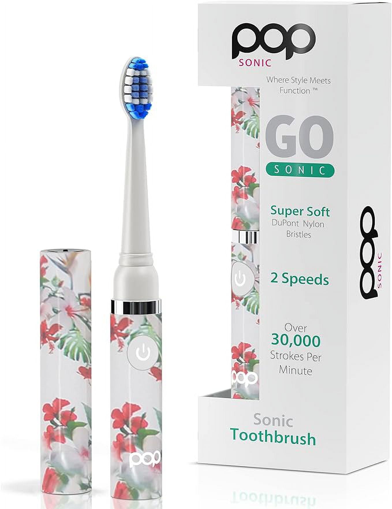 Pop Sonic Electric Toothbrush (White Floral) - Travel Toothbrushes w ...
