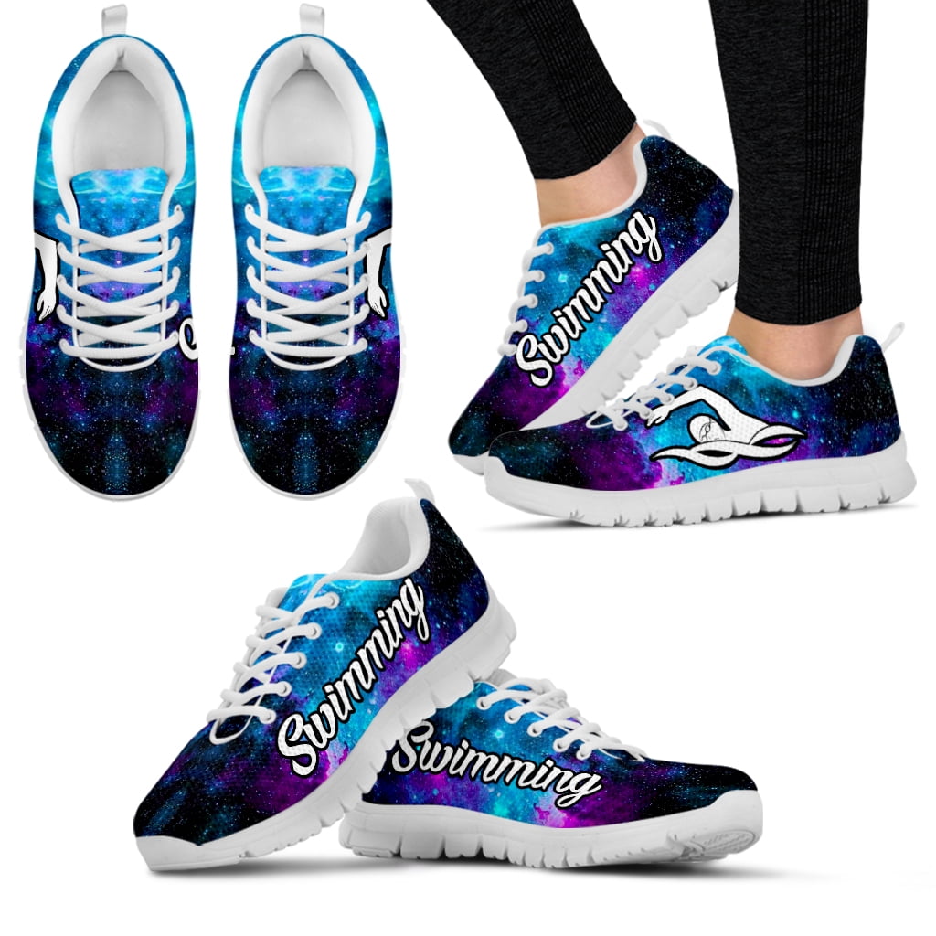 Pop Star Design Fashion Sneakers Swimming Print Black Soft Sole Casual ...