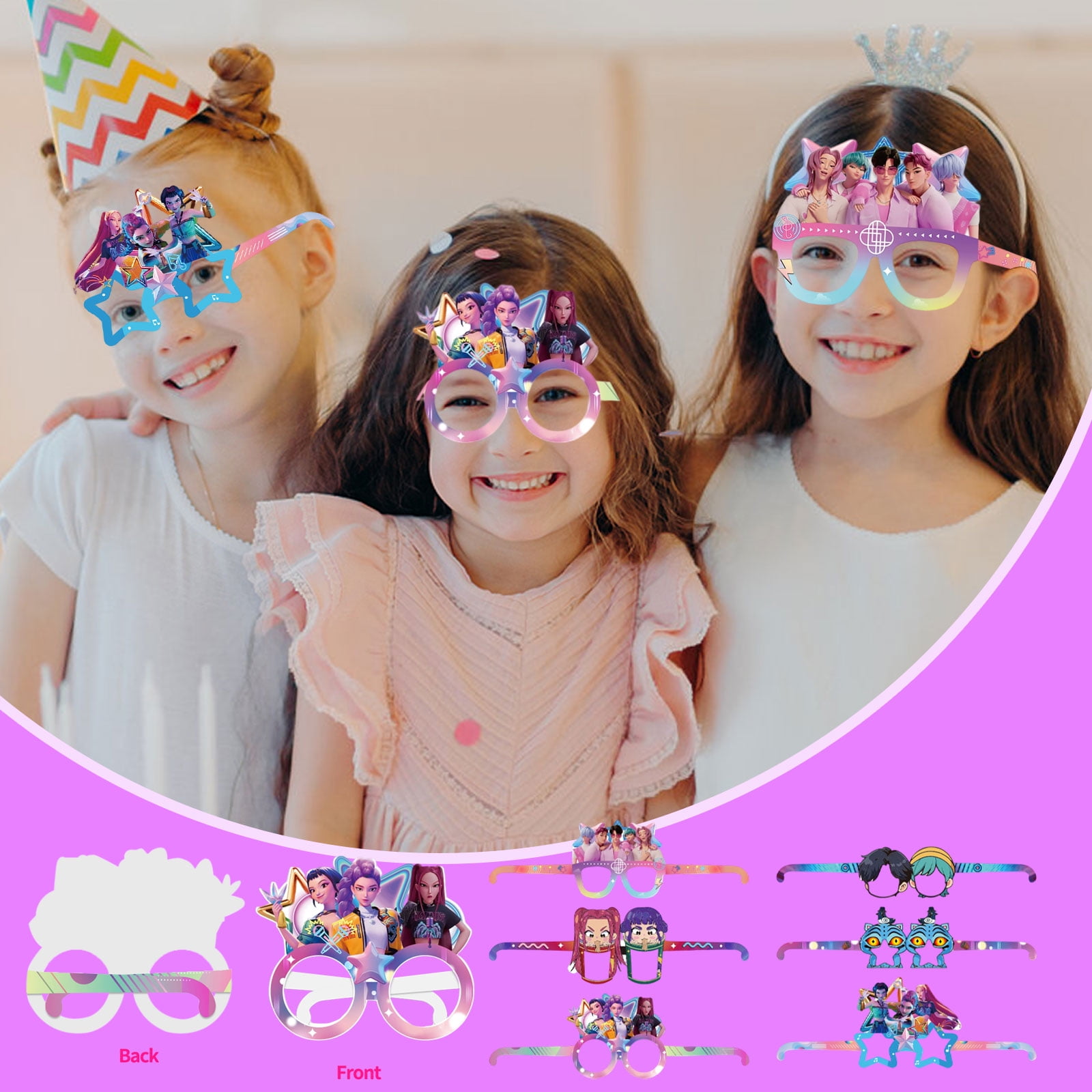 Pop Star Party Glasses Photo Booth Props, Pop Star Plastic Eyeglasses ...