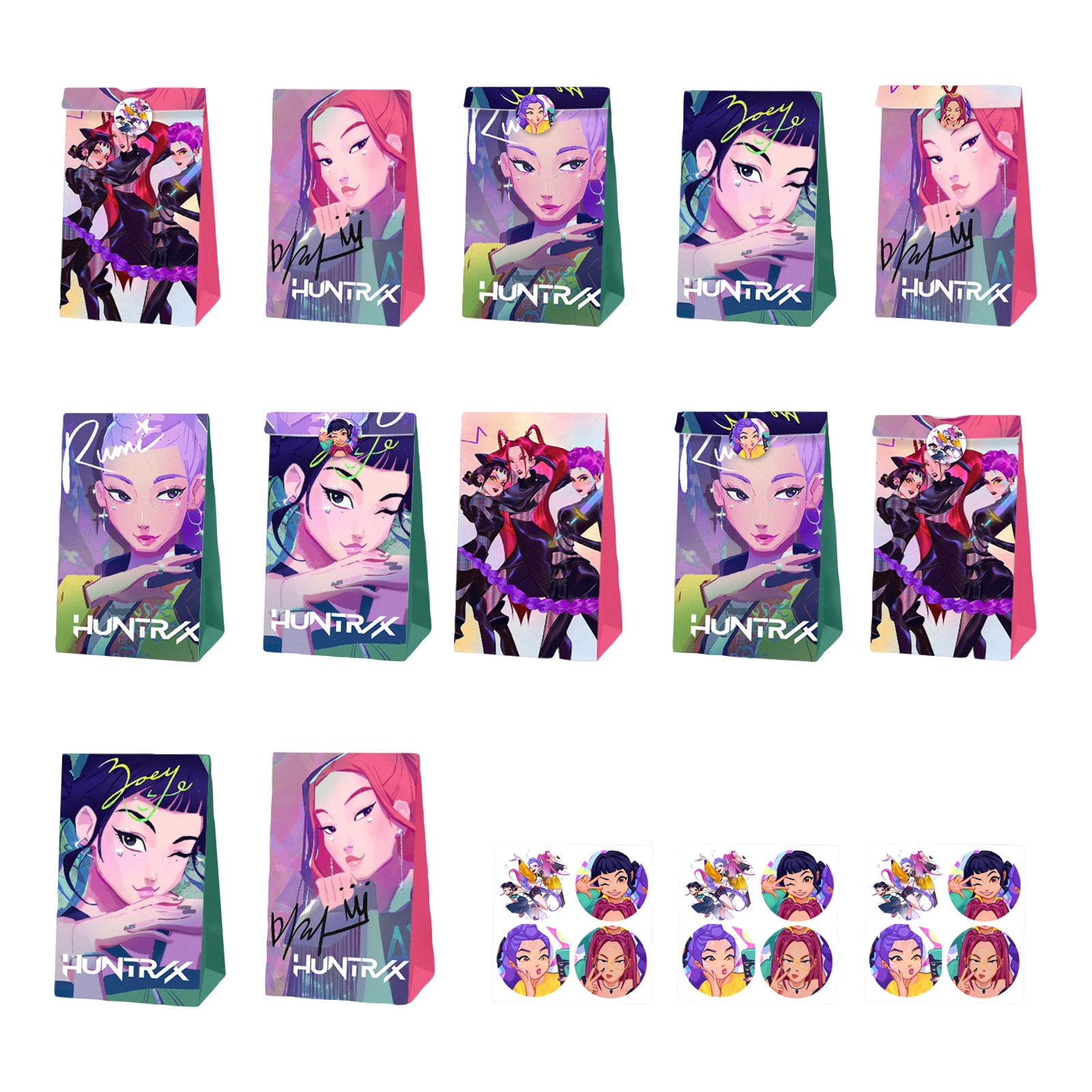 Pop Stars Demon-Hunter Gift Bags 12-Pack With 12 Stickers Four Styles ...