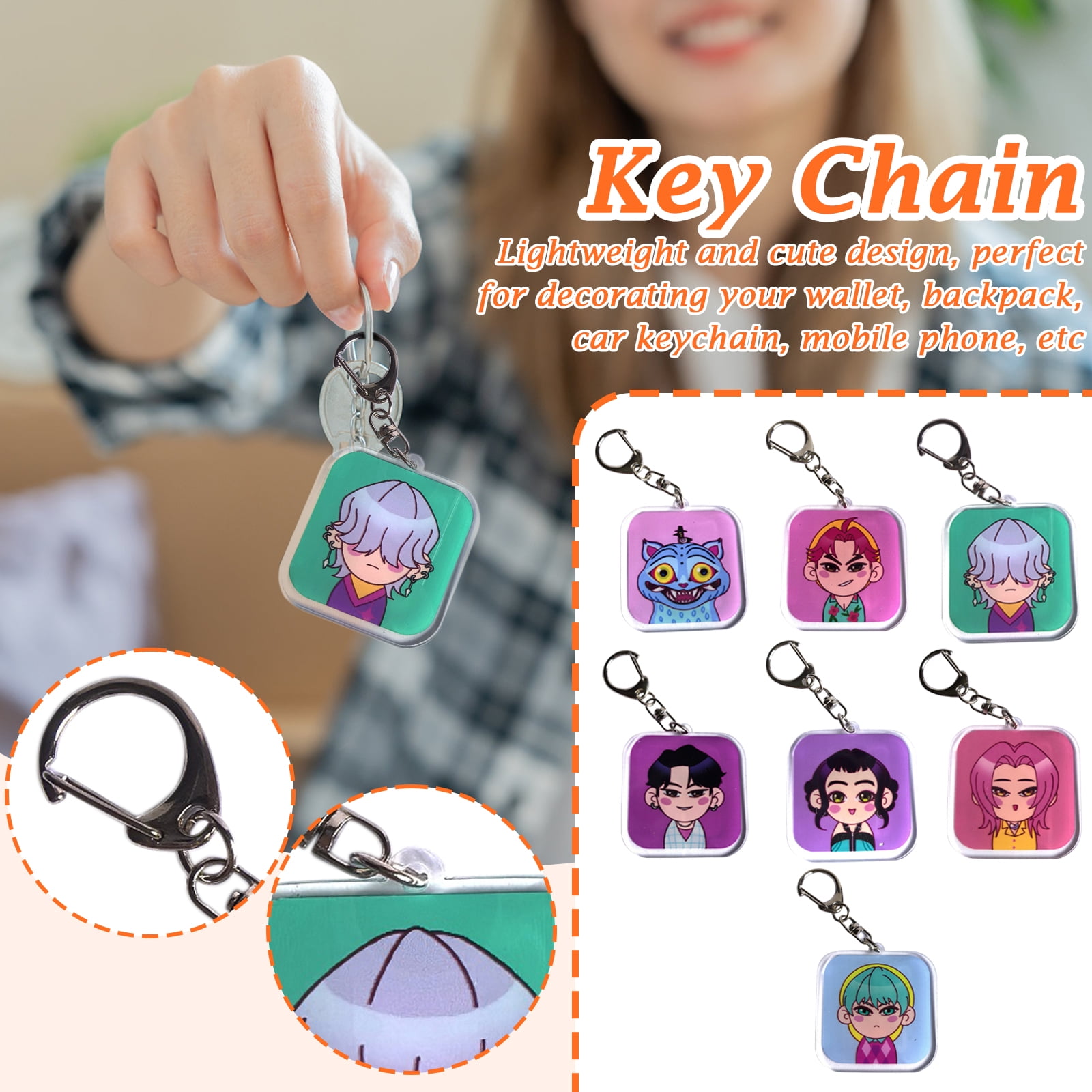 Pop Stars Demon Hunters 2D Acrylic Keychain Backpack Pendant, 2D Plane ...