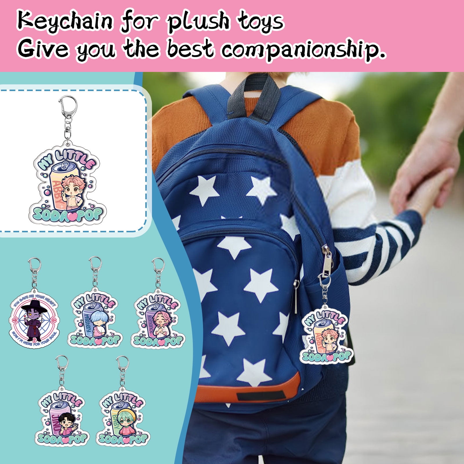 Pop Stars Demon Hunters 2D Acrylic Keychain Backpack Pendant, 2D Plane ...