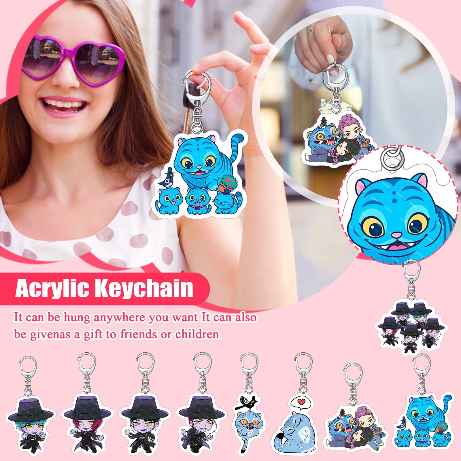Pop Stars Demon Hunters 2D Acrylic Keychain Backpack Pendant, Acrylic ...