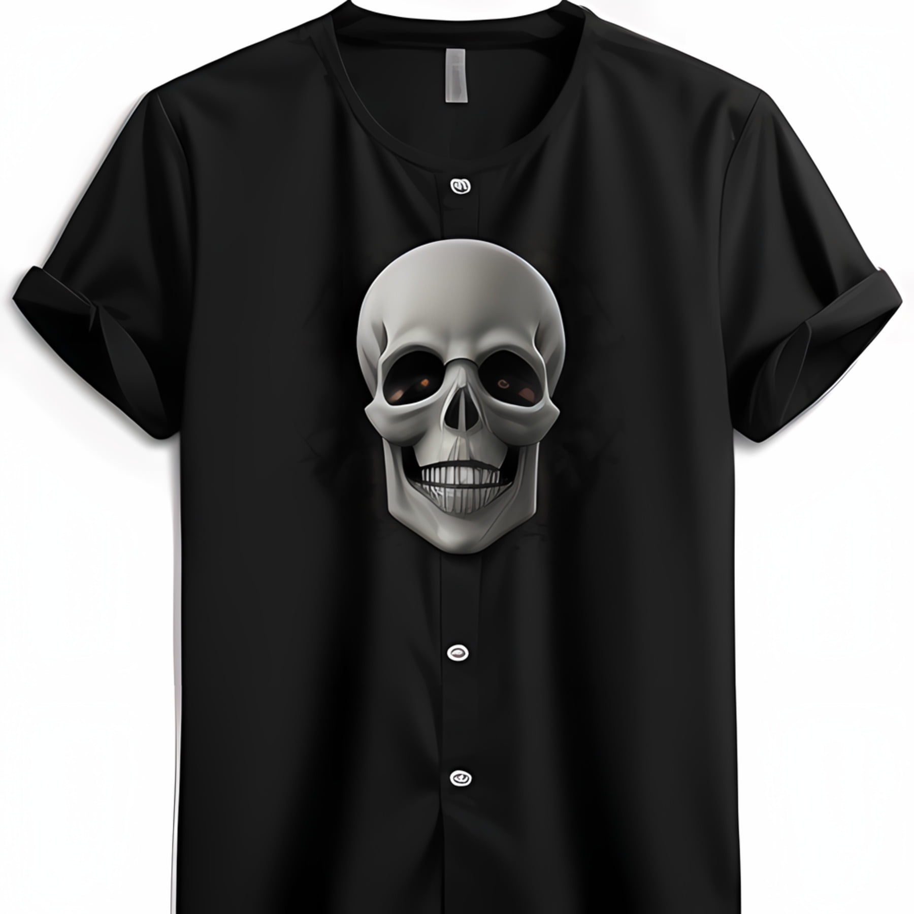 Pop Surrealist with Button Eyes Black Shirt Unique Design Edgy Style ...