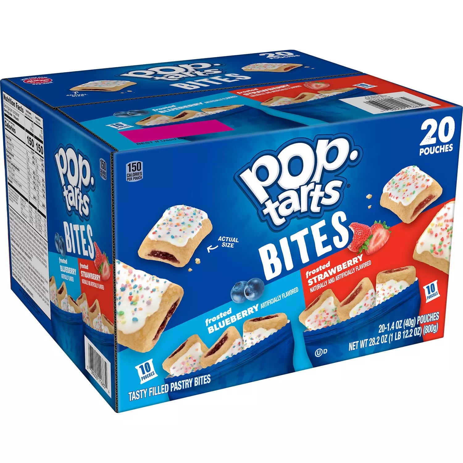 Pop-Tarts Mini Bites Combo, Blueberry and Strawberry Flavor Box Mix, 1. ...