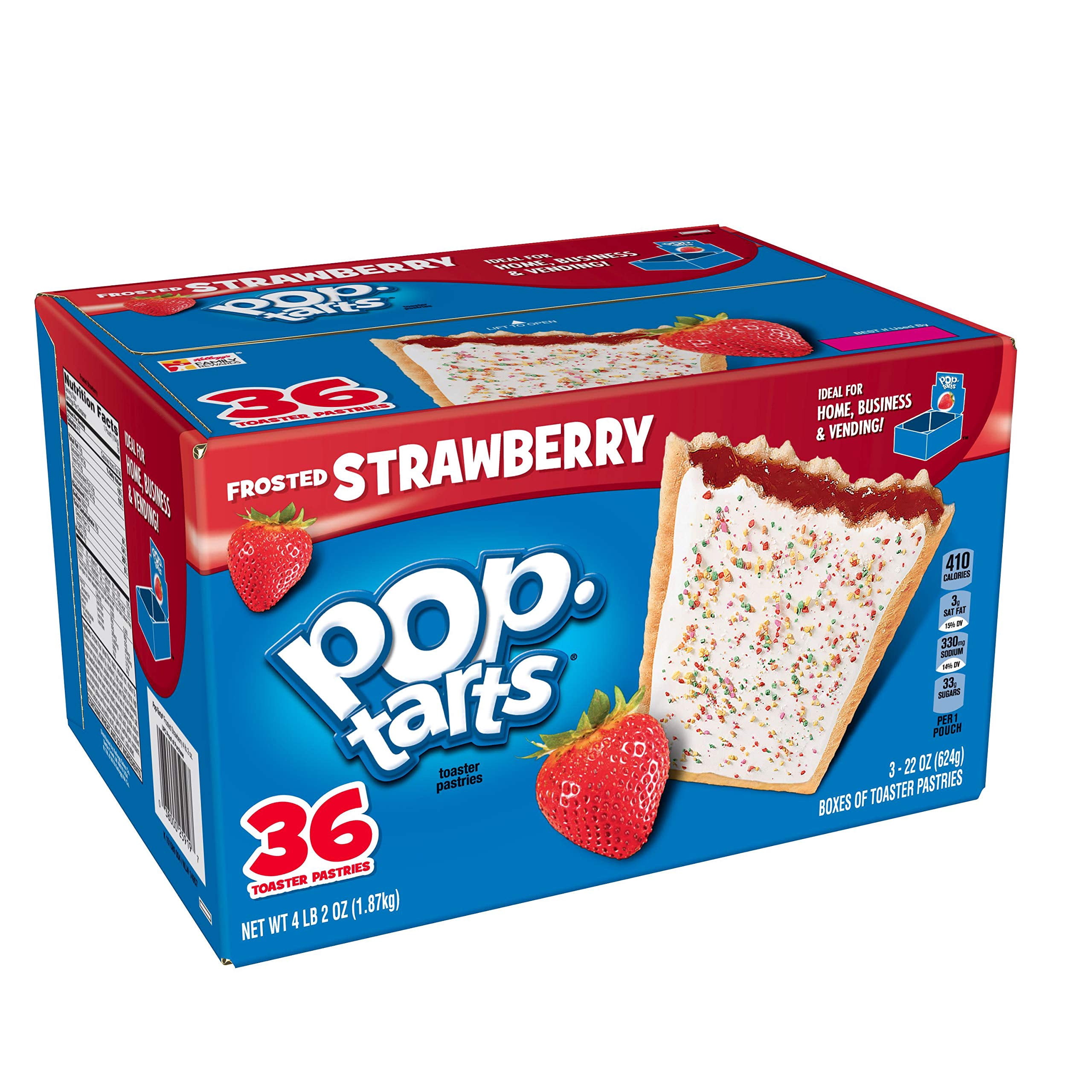 Pop-Tarts Breakfast Toaster Pastries, AIF4 Frosted Strawberry Flavored ...