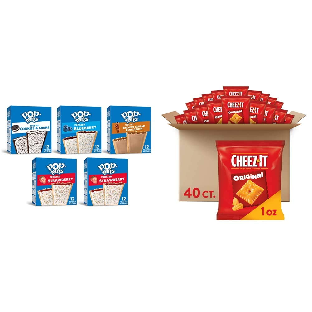 Pop-Tarts Breakfast Toaster Pastries, Variety Pack (60Count), 5Count ...