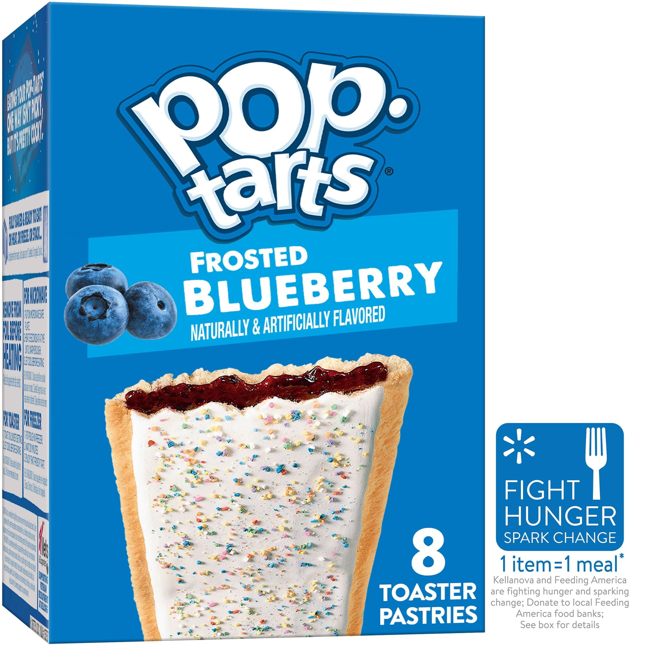 Pop-Tarts Frosted Blueberry Toaster Pastries, Ready-to-Eat, 8 Count Box ...