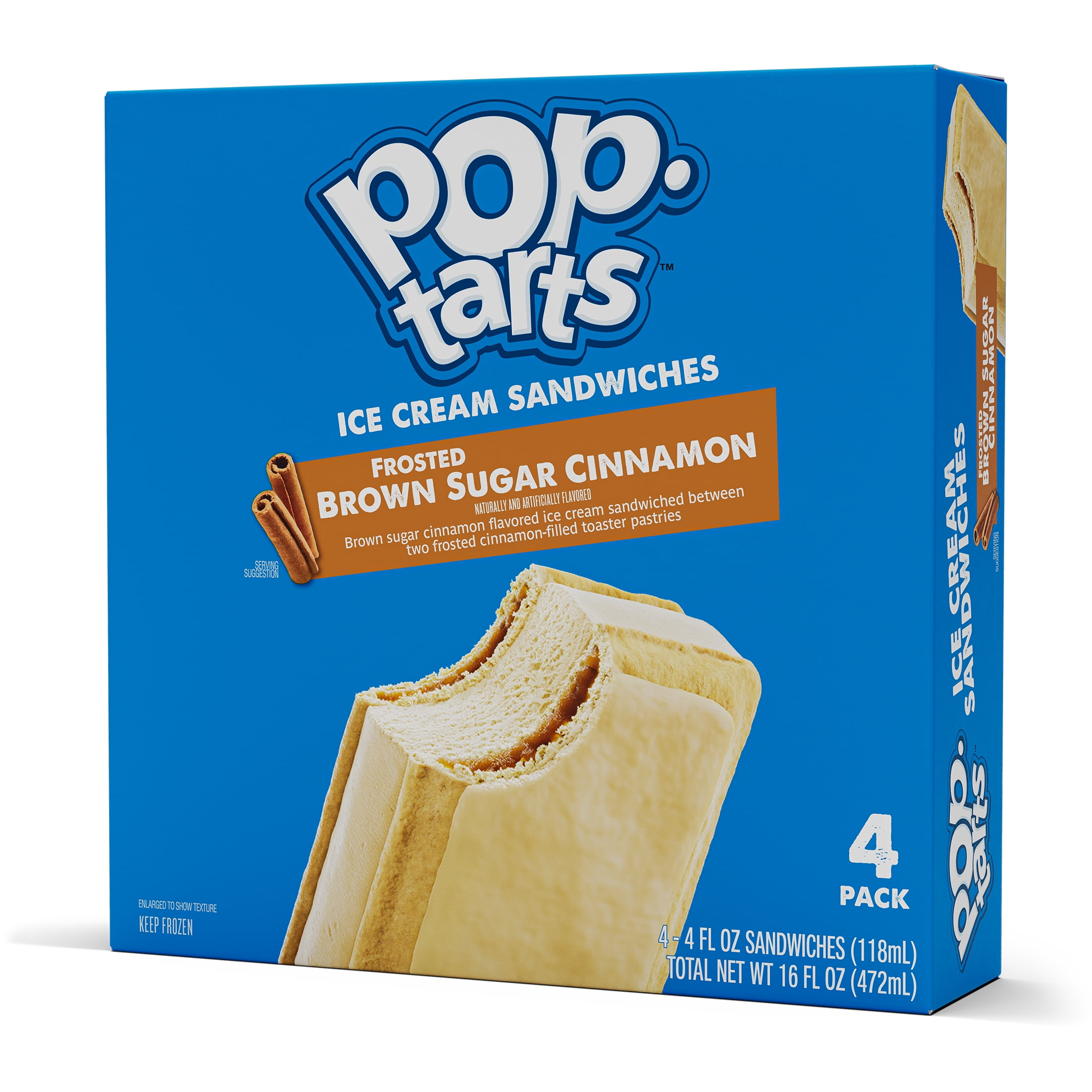 Pop-Tarts Frosted Brown Sugar Cinnamon Ice Cream Sandwiches, 2.5 fl oz ...