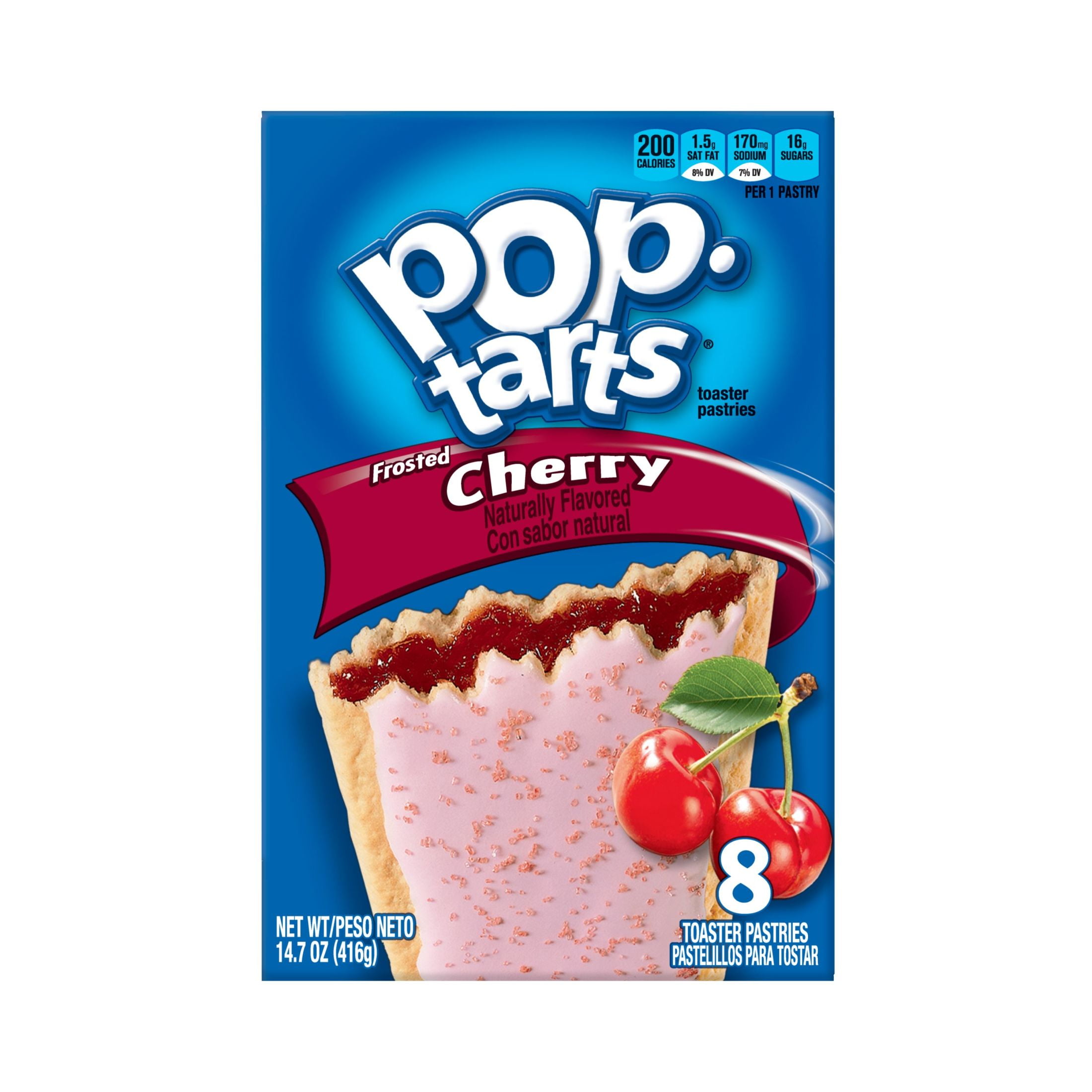 Kellogg's Pop-Tarts Frosted Cherry Toaster Pastries, 8 Count, 14.7 oz ...