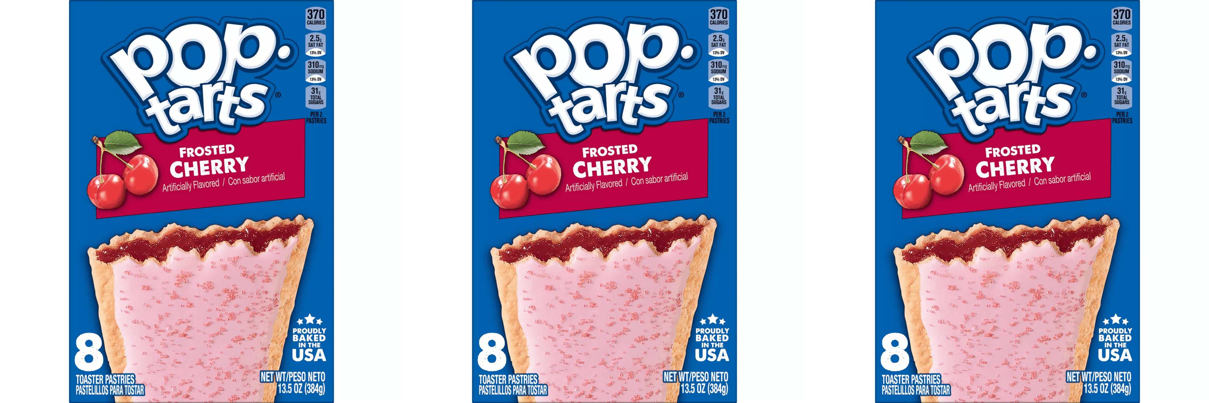 Pop-Tarts Frosted Cherry Toaster Pastries, 13.5 oz, 8 ct pack of 3 ...