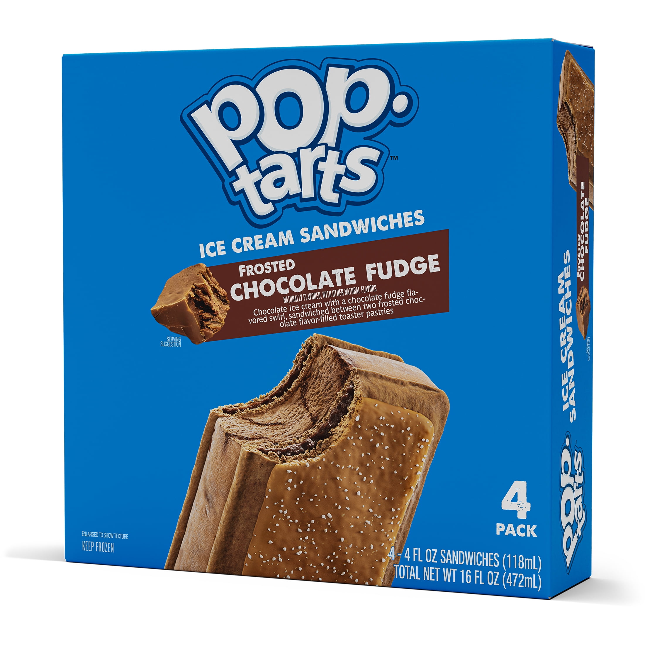 Pop-Tarts Frosted Chocolate Fudge Ice Cream Sandwiches, 2.5 fl oz, 4 ...