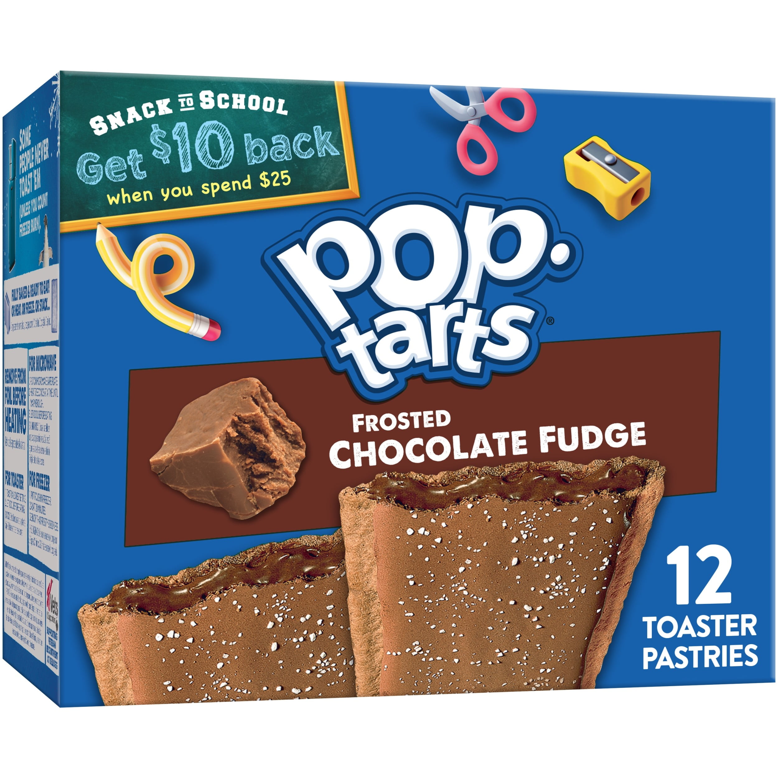 Pop-Tarts Frosted Chocolate Fudge Toaster Pastries, 12 Count Box, Ready ...